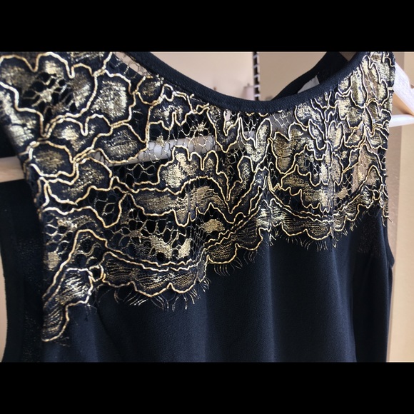 LOFT | Dresses | Loft Gold Metallic Lace Dress 2p | Poshmark